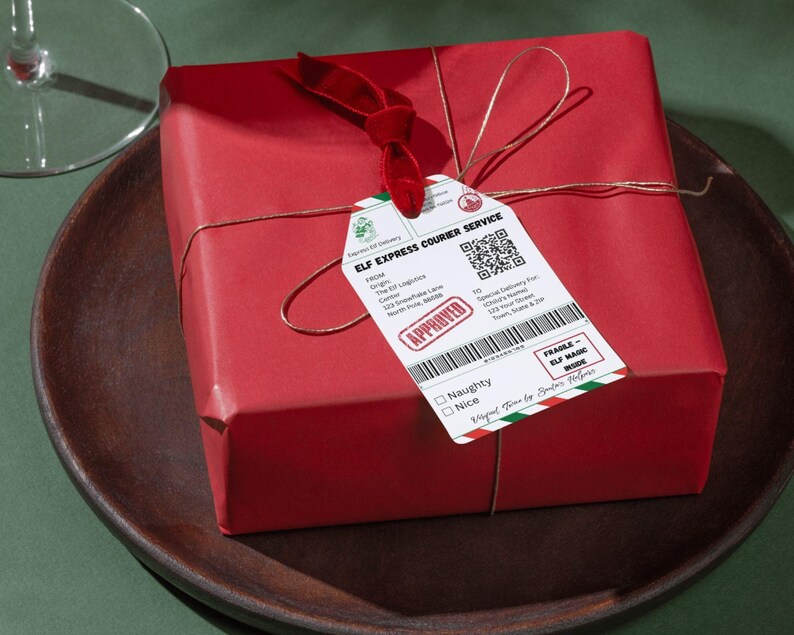 EDITABLE 20 Elf Shipping Label Template, Elf Arrival Box Shipping Label ...