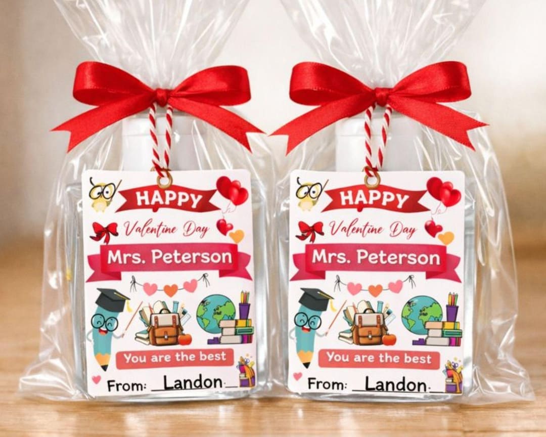 Valentine Teacher Gift Tags, Valentine Day Tag, Teacher Appreciation ...
