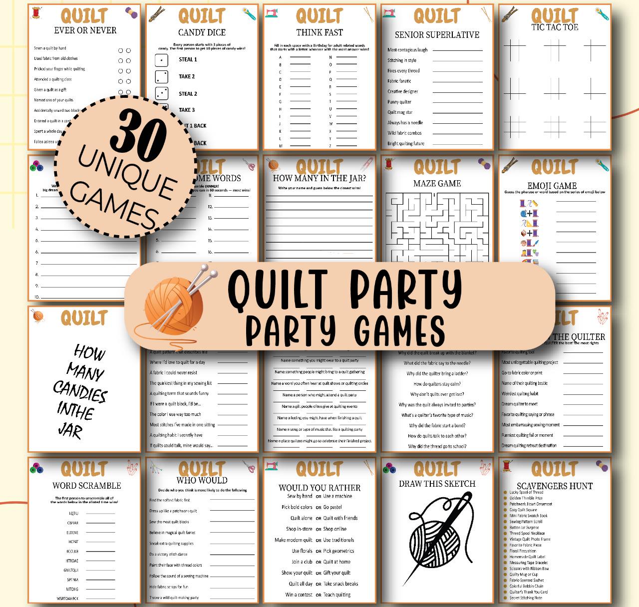 30 Quilt Party Games, Quilting Games, Quilt Party Favor, Name That ...