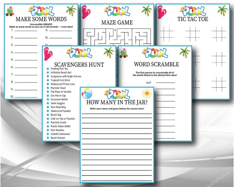 20 Pool Party Games, Summer Trivia Games, Swimming Pool Activities ...