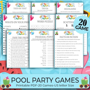20 Pool Party Games, Summer Trivia Games, Swimming Pool Activities ...
