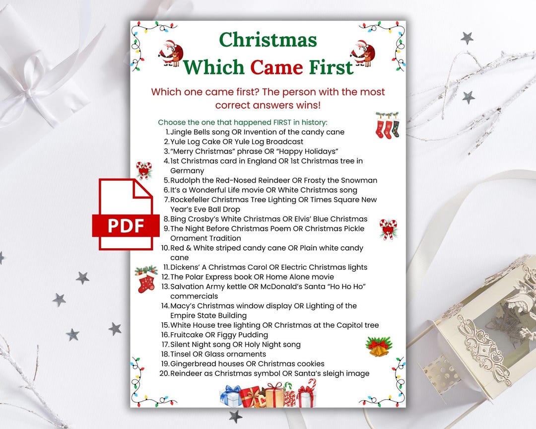 Christmas Which Came First Game, Christmas Trivia Quiz, Family Holiday ...