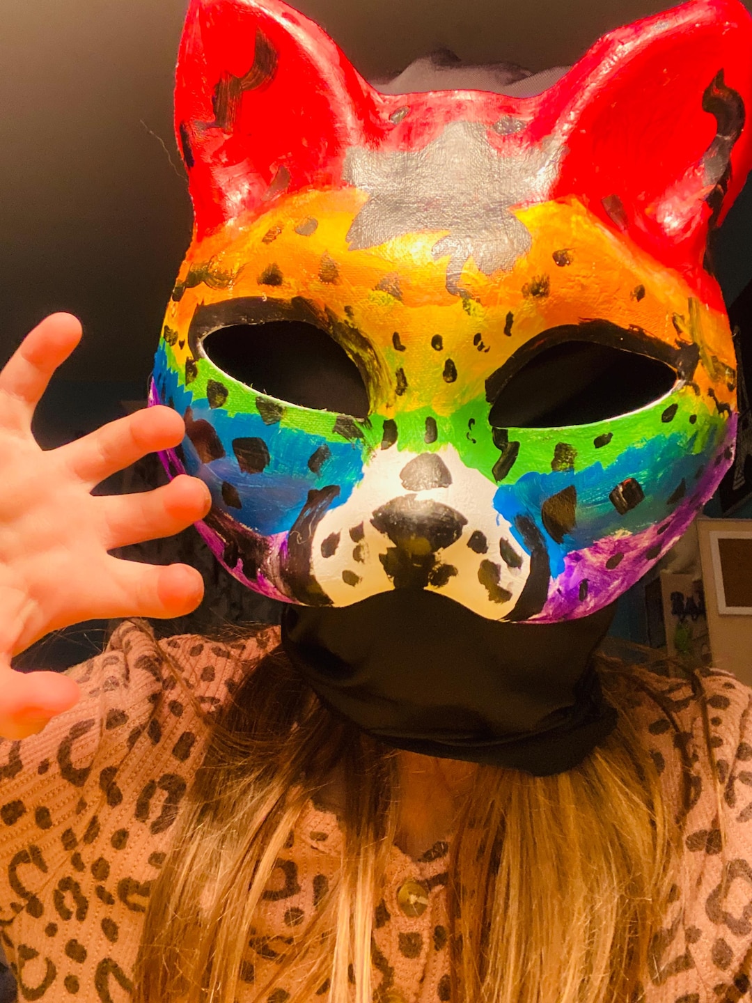 Rainbow Tiger Therian Mask - Etsy