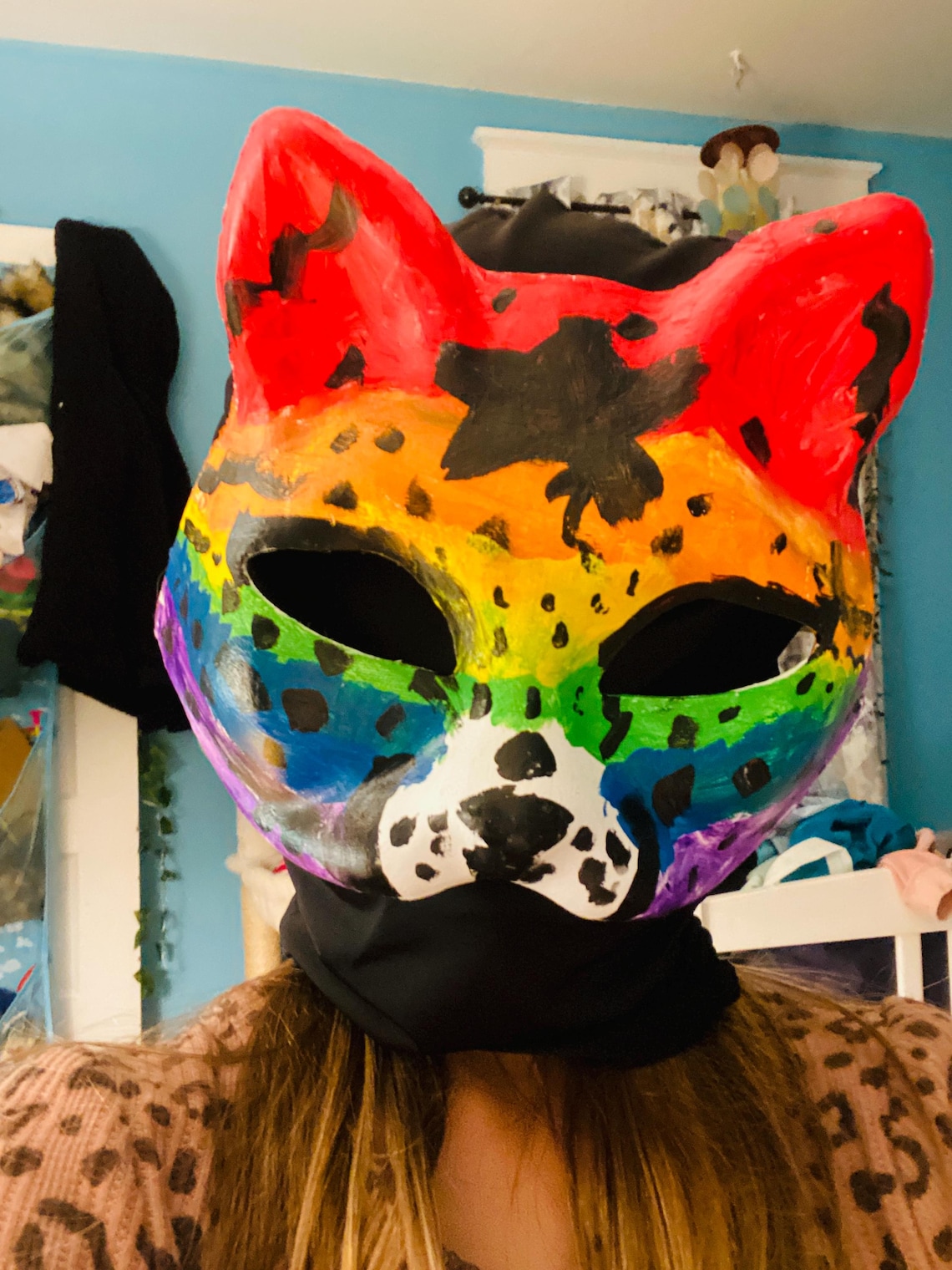 Rainbow Tiger Therian Mask - Etsy