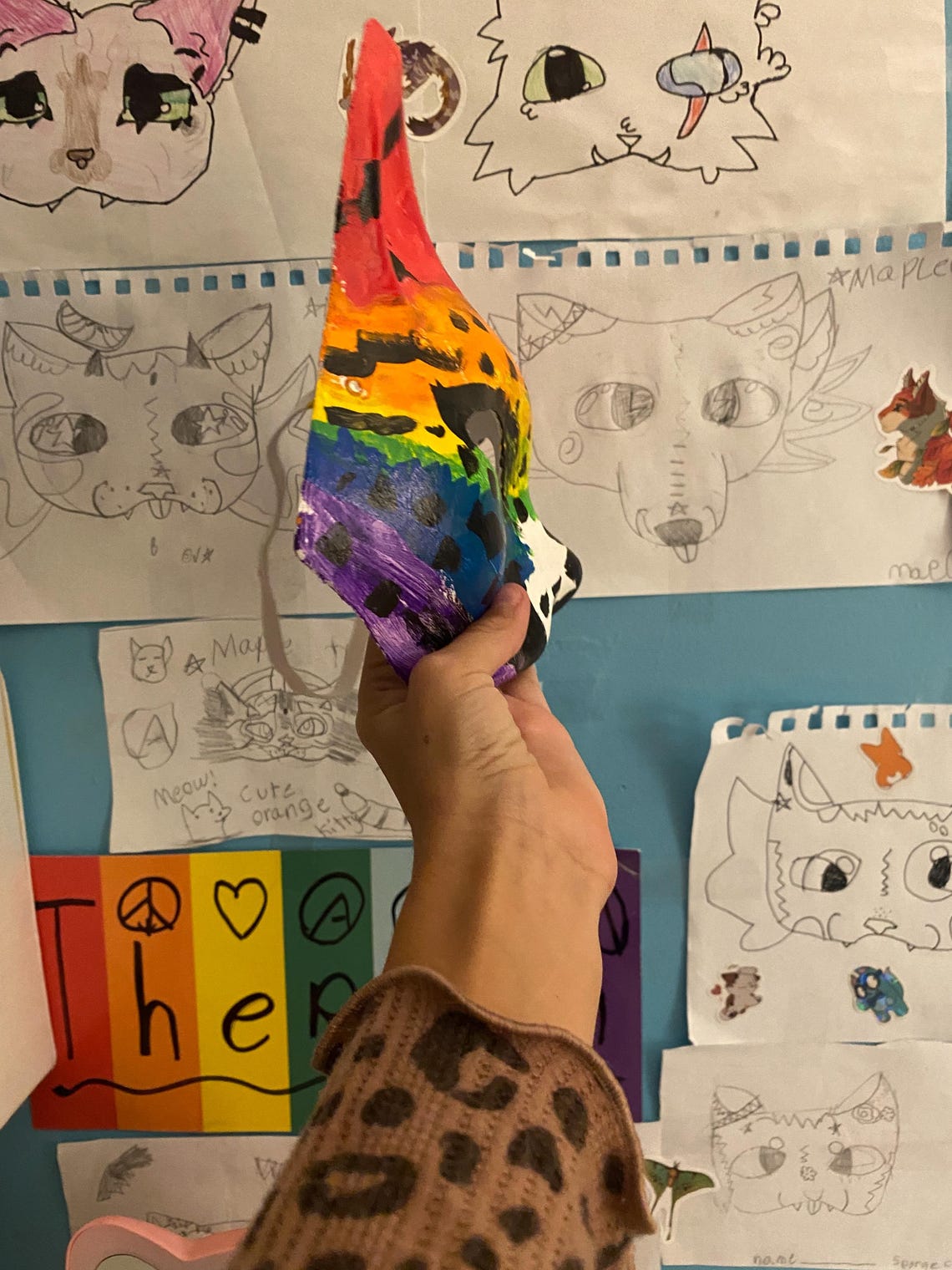 Rainbow Tiger Therian Mask - Etsy