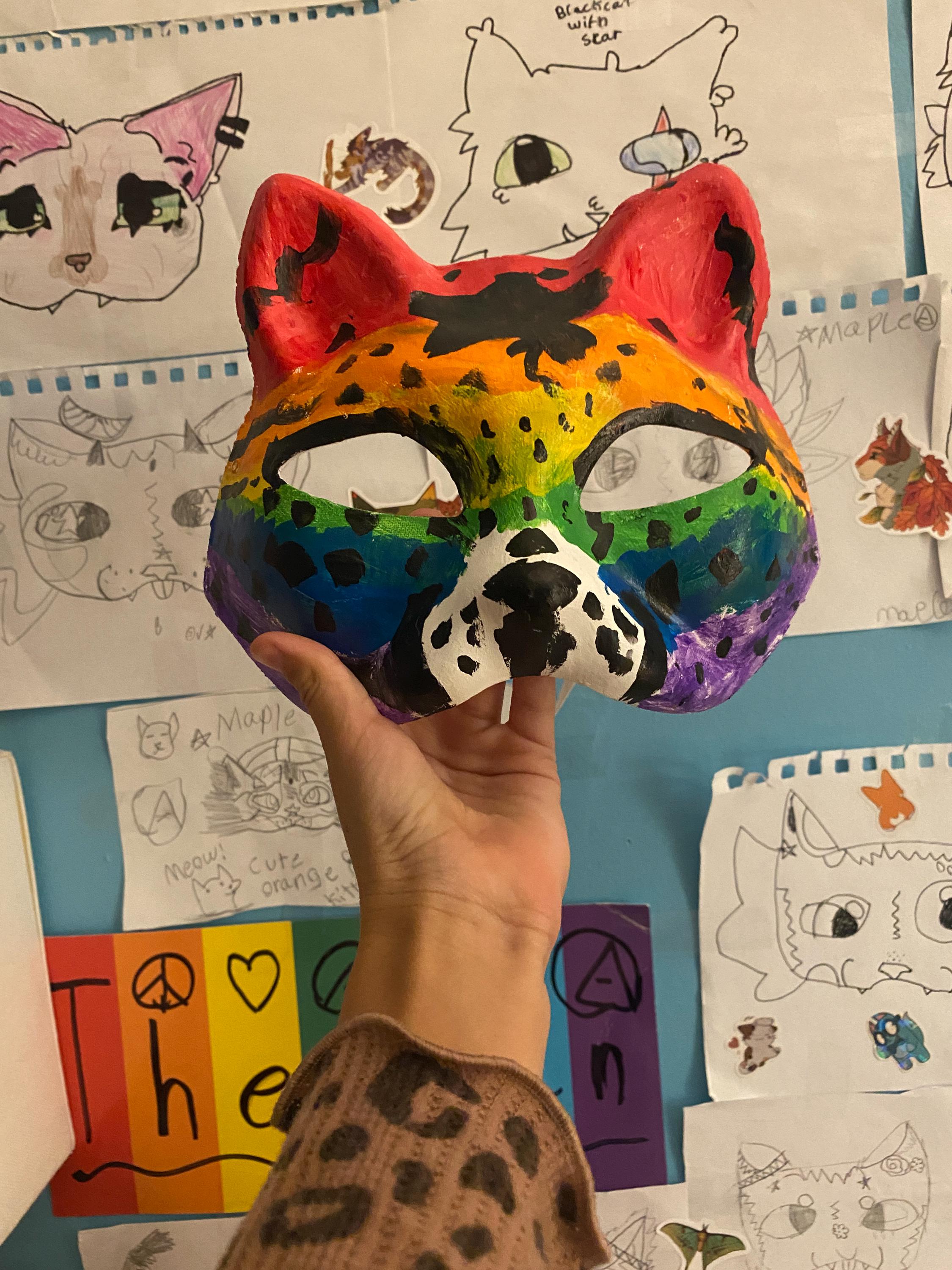 Rainbow Tiger Therian Mask - Etsy