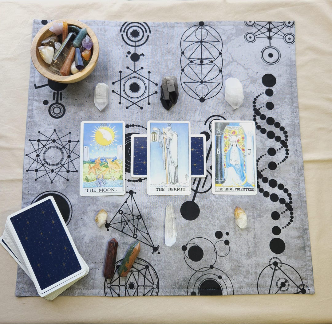 Grey Crop Circles Altar Mat Tarot Reading Cloth Cotton Fabric - Etsy