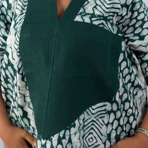 Green Adire Bubu With Asooke Long Bubu Dress African Print Bubu Onyinye ...