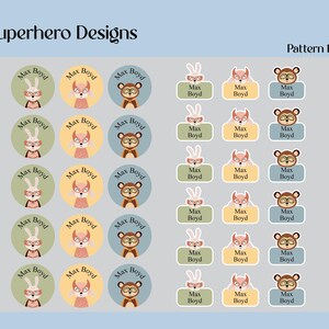 Superhero Name Labels for Super Kids, Custom Name Label, Laminated Name ...