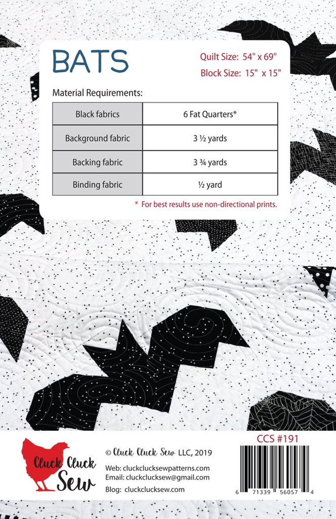 Bats Quilt Pattern PDF - Etsy