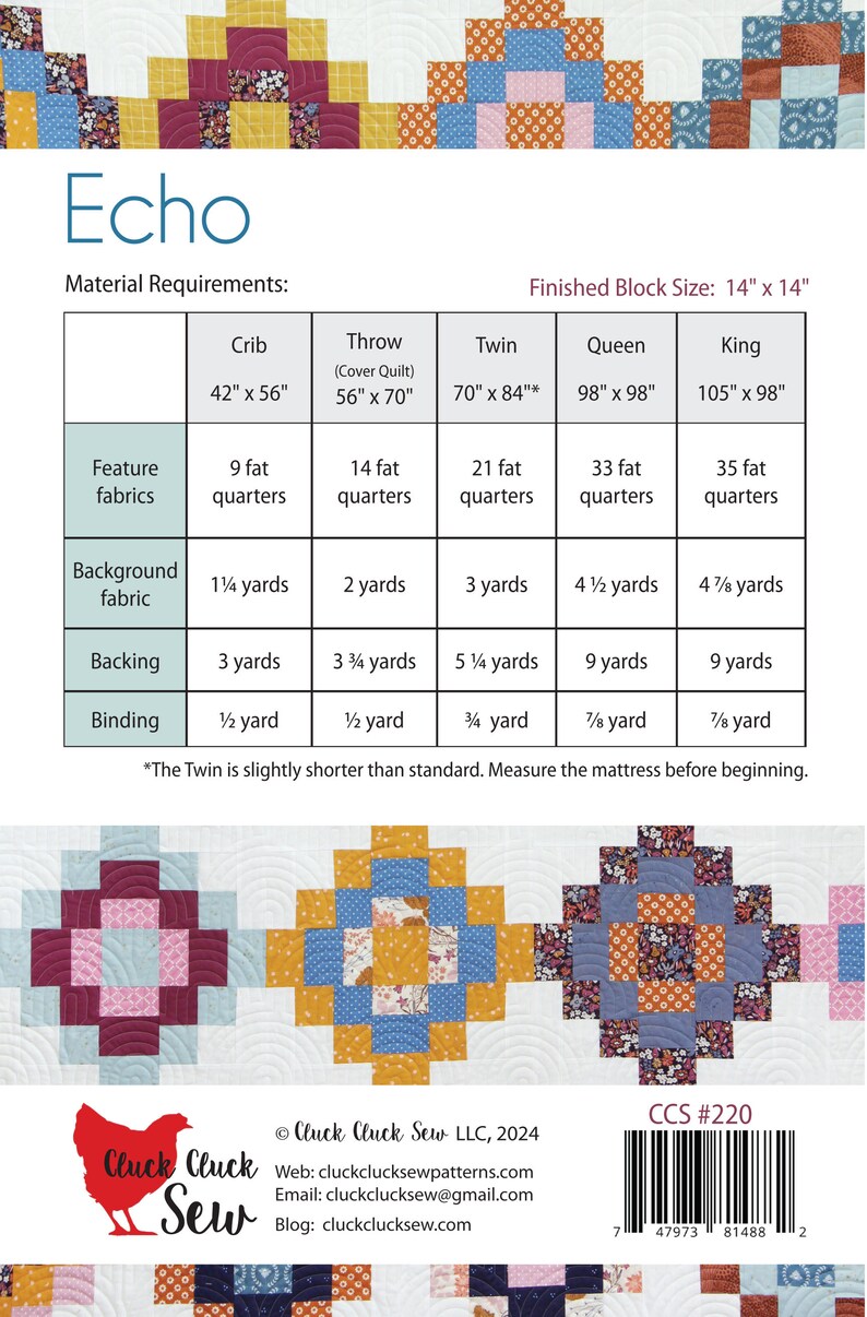 Echo Quilt Pattern, PDF - Etsy