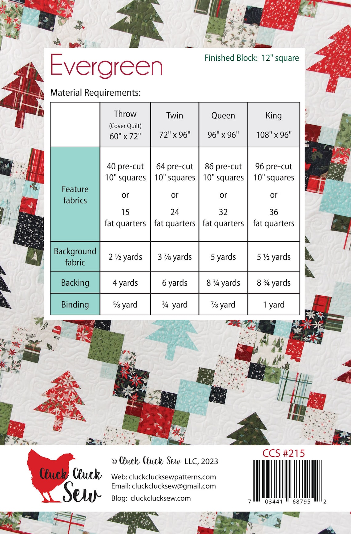 Evergreen Quilt Pattern, PDF - Etsy