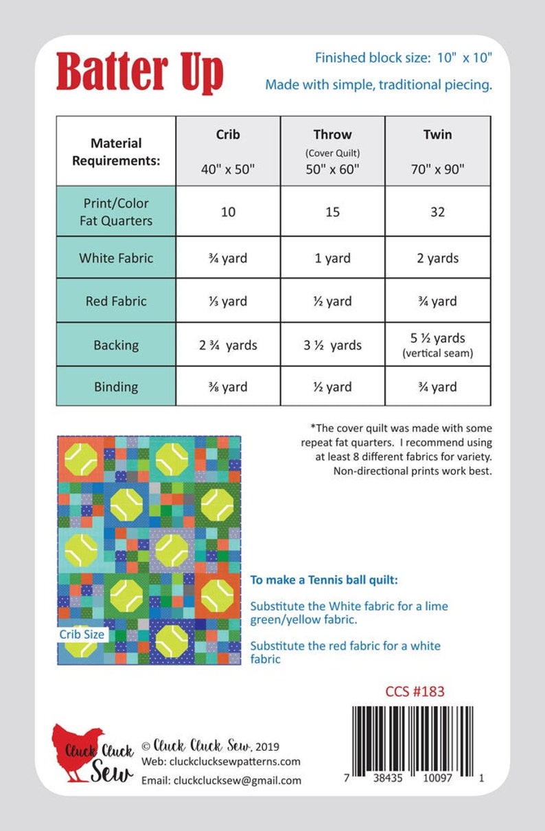 Batter up Quilt Pattern, PDF - Etsy