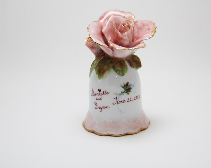 Personalized Porcelain Wedding Bell Hand Painted Wedding - Etsy