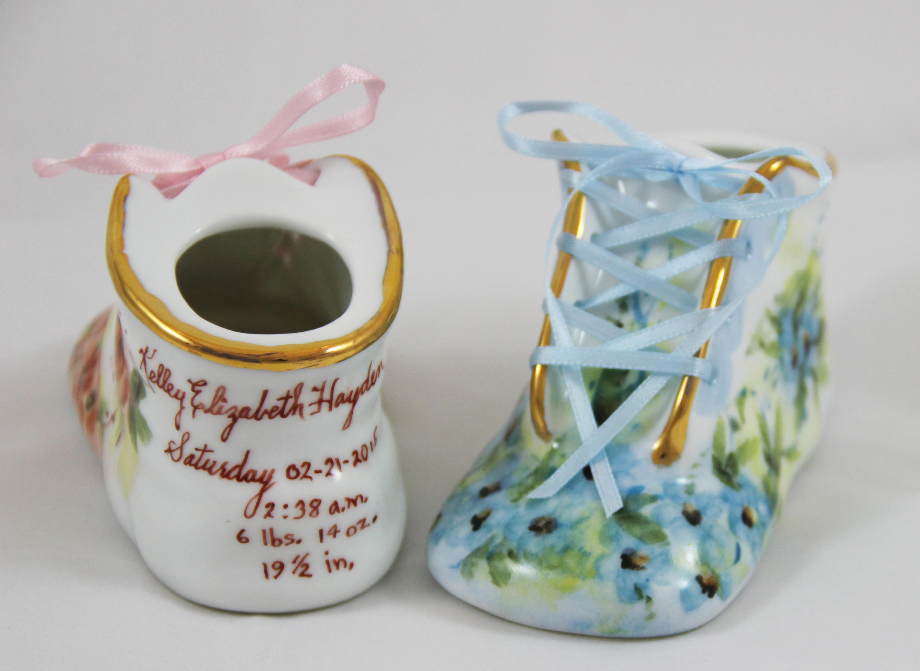 Porcelain Baby Shoe - Personalized Baby Boy Bootie - 100% Hand Painted ...