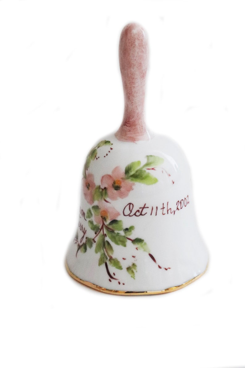 Personalized Porcelain Keepsake Wedding Bell, Anniversary or ...