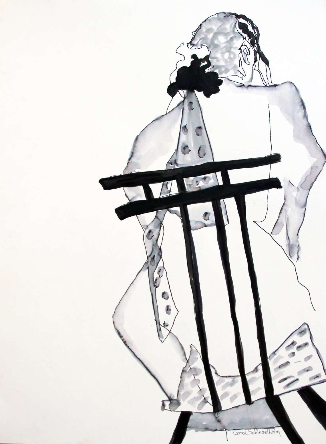 Figure II- Original Ink Figure Drawing 18" X 24" Life Drawing - Etsy
