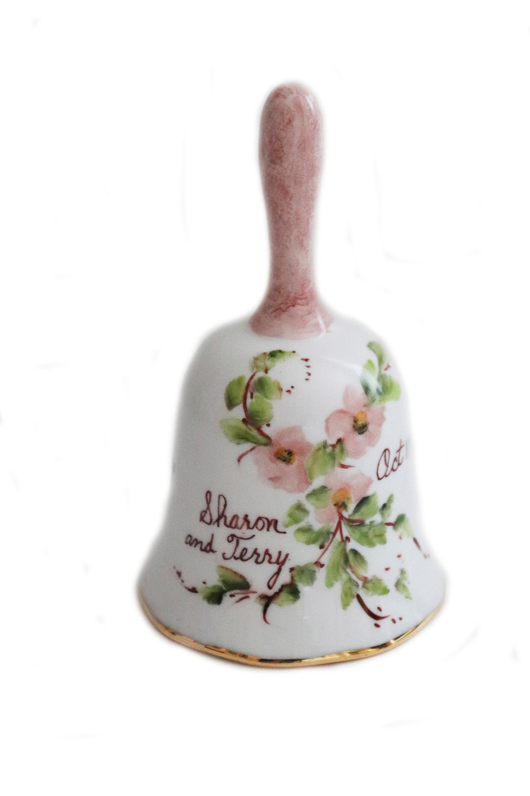 Personalized Porcelain Keepsake Wedding Bell, Anniversary or ...
