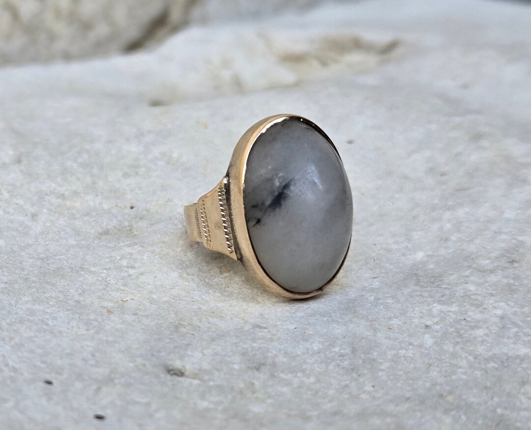 Antique 10K Victorian Quartz Rock Ring - Etsy