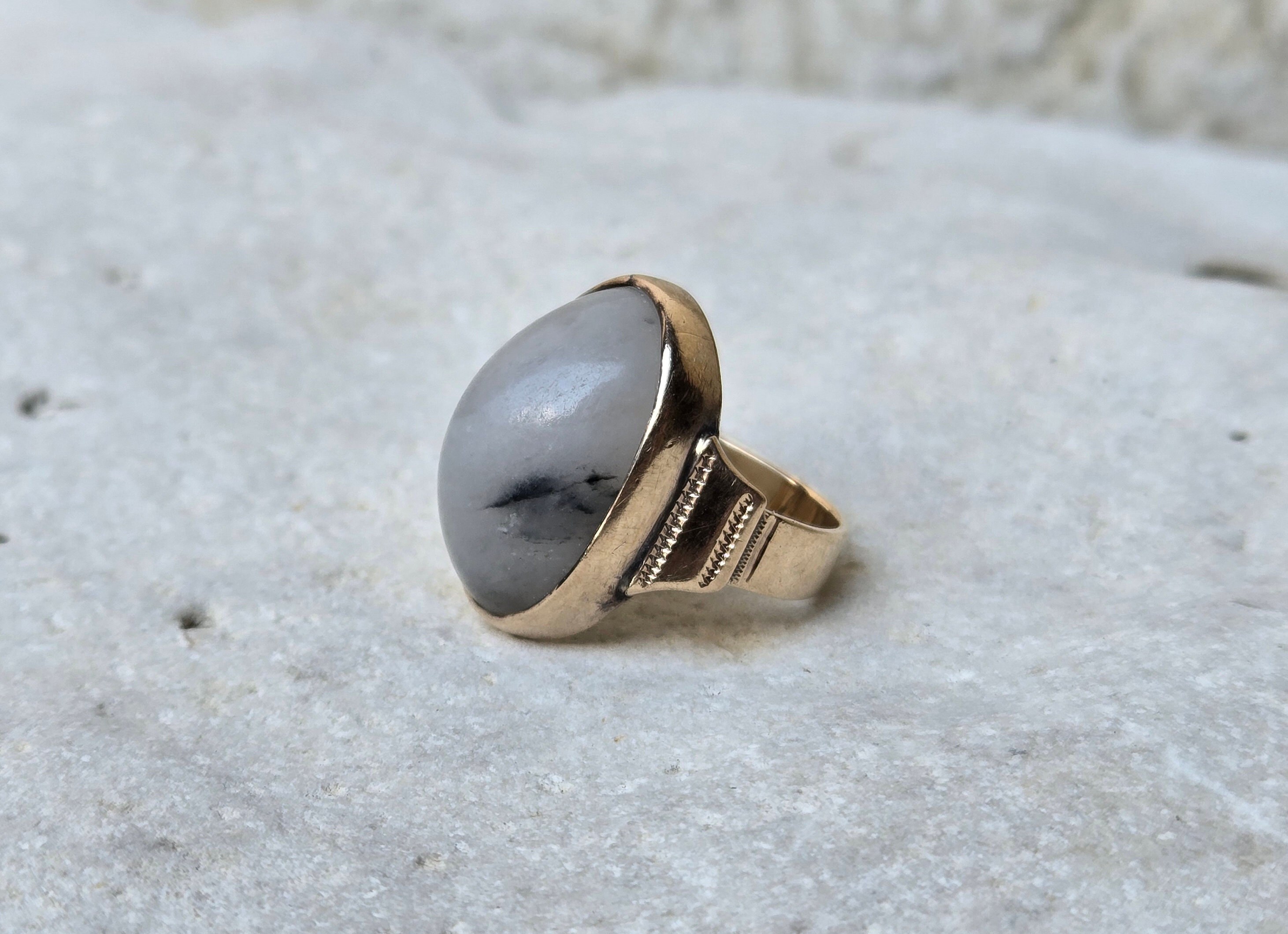 Antique 10K Victorian Quartz Rock Ring - Etsy