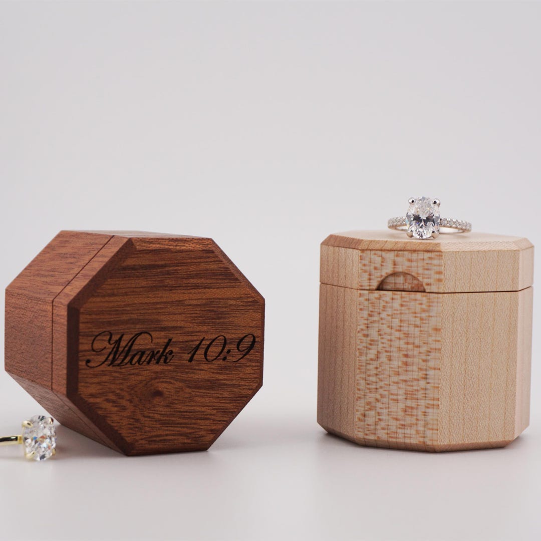 Engagement Ring Box for Proposal Ringbox Wooden Wedding Ring Box Bridal ...