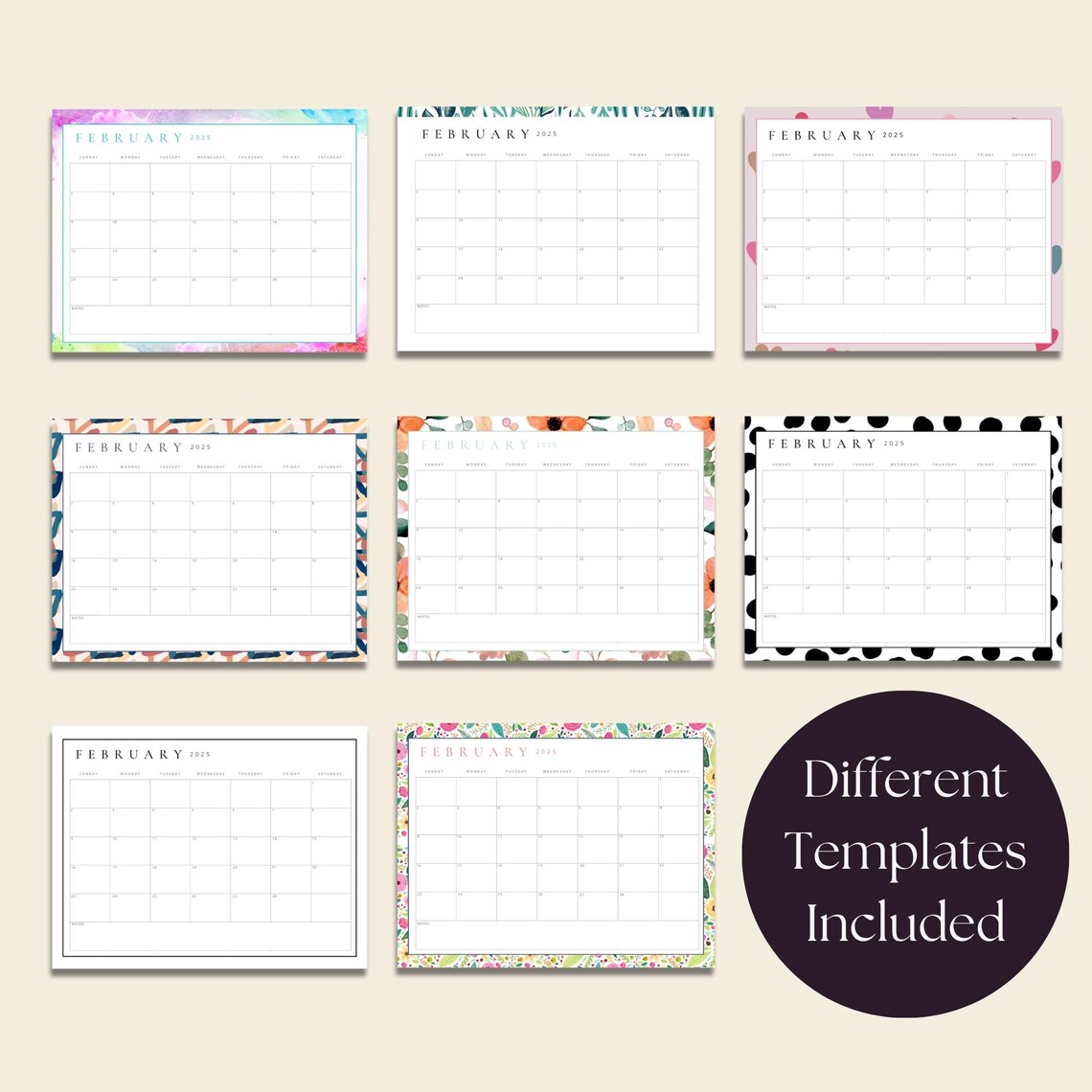 Printable February 2025 Calendar, Minimal Blank Winter Planner Monthly ...