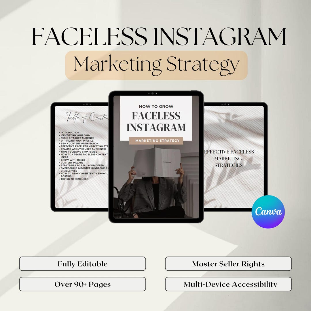 Faceless Instagram Growth Strategy Guidebook Master Resell Rights Digital Marketing Solutions ...