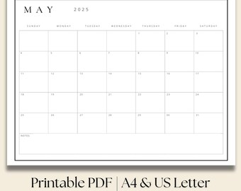 Printable February 2025 Calendar, Minimal Blank Winter Planner Monthly ...