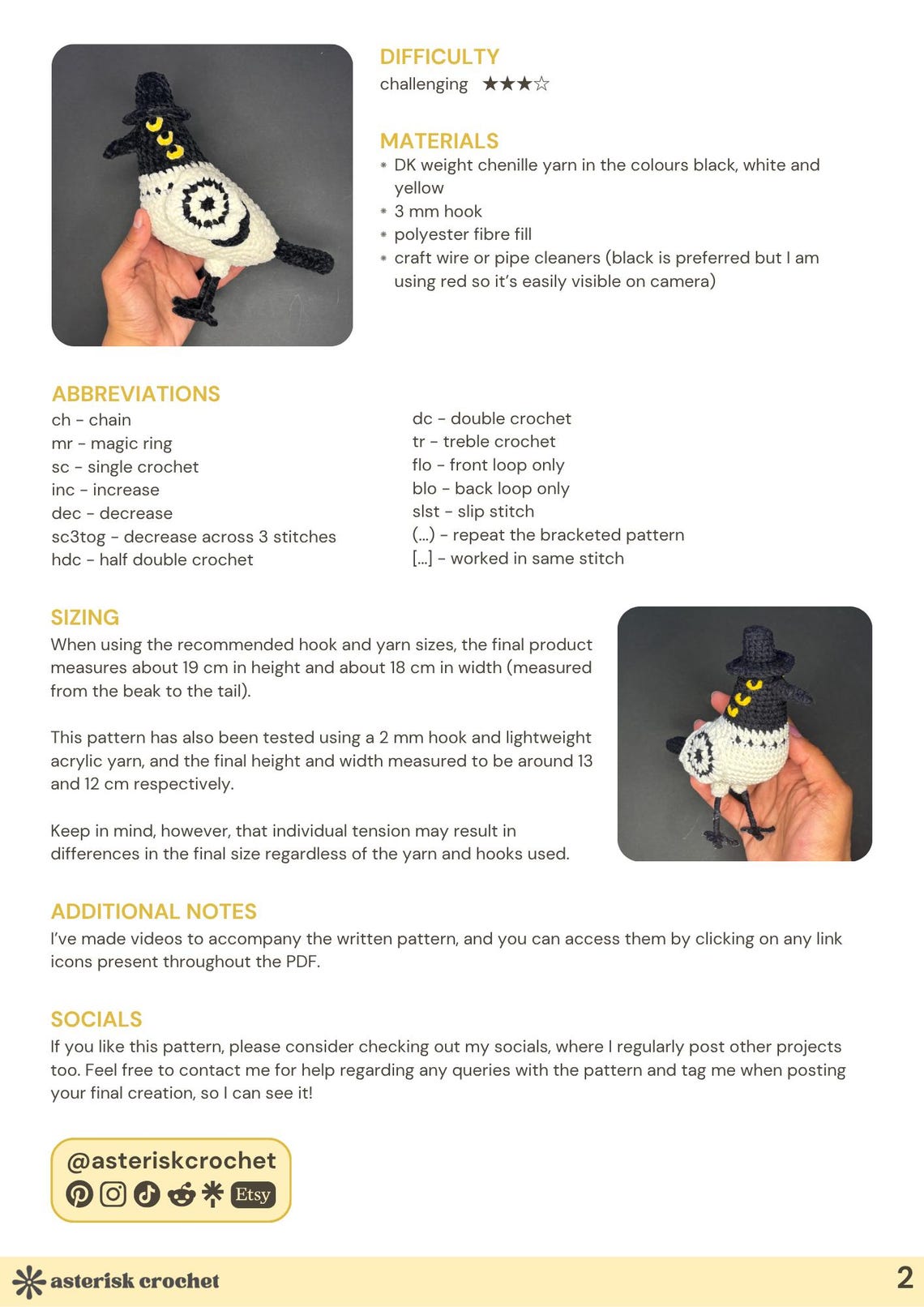 Crochet Sussie the Magpie PDF Pattern | Amigurumi Plushie, Kpop Demon ...