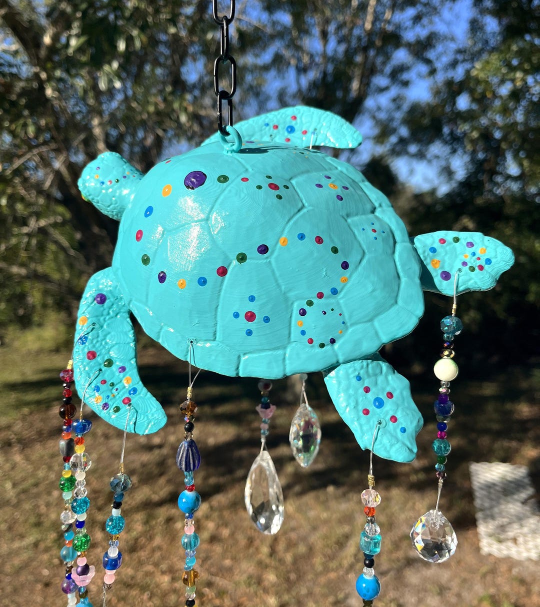 Flotilla of Sea Turtles, Suncatcher: 3D Printed Hand-painted Folk Art ...