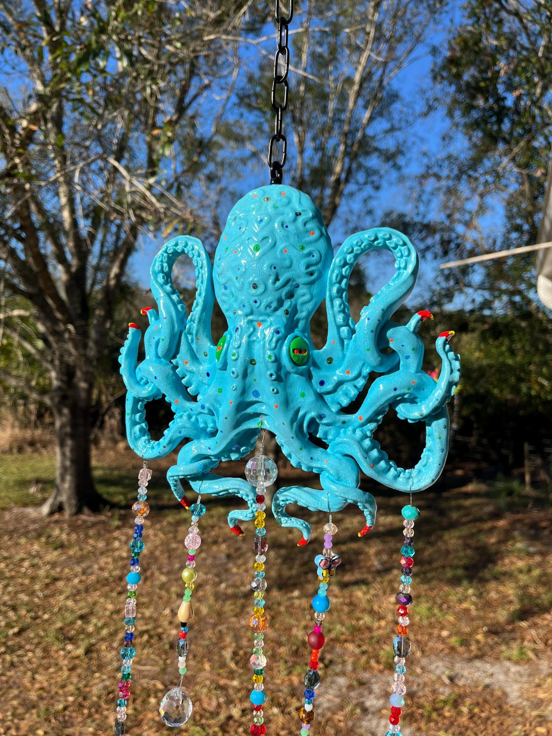 Octopus Suncatcher, Hand-painted Folk Art Decor - Etsy