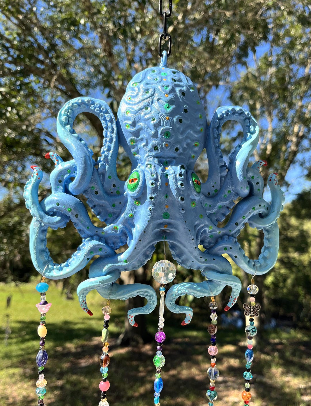 Octopus Suncatcher: 3D Printed Hand-painted Folk Art Decor - Etsy