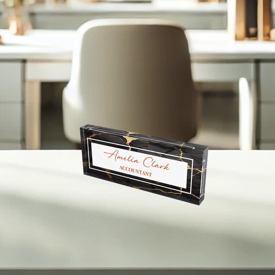 Desk Plaque, Acrylic Name Plate for Desk, Accountant Name Plate ...