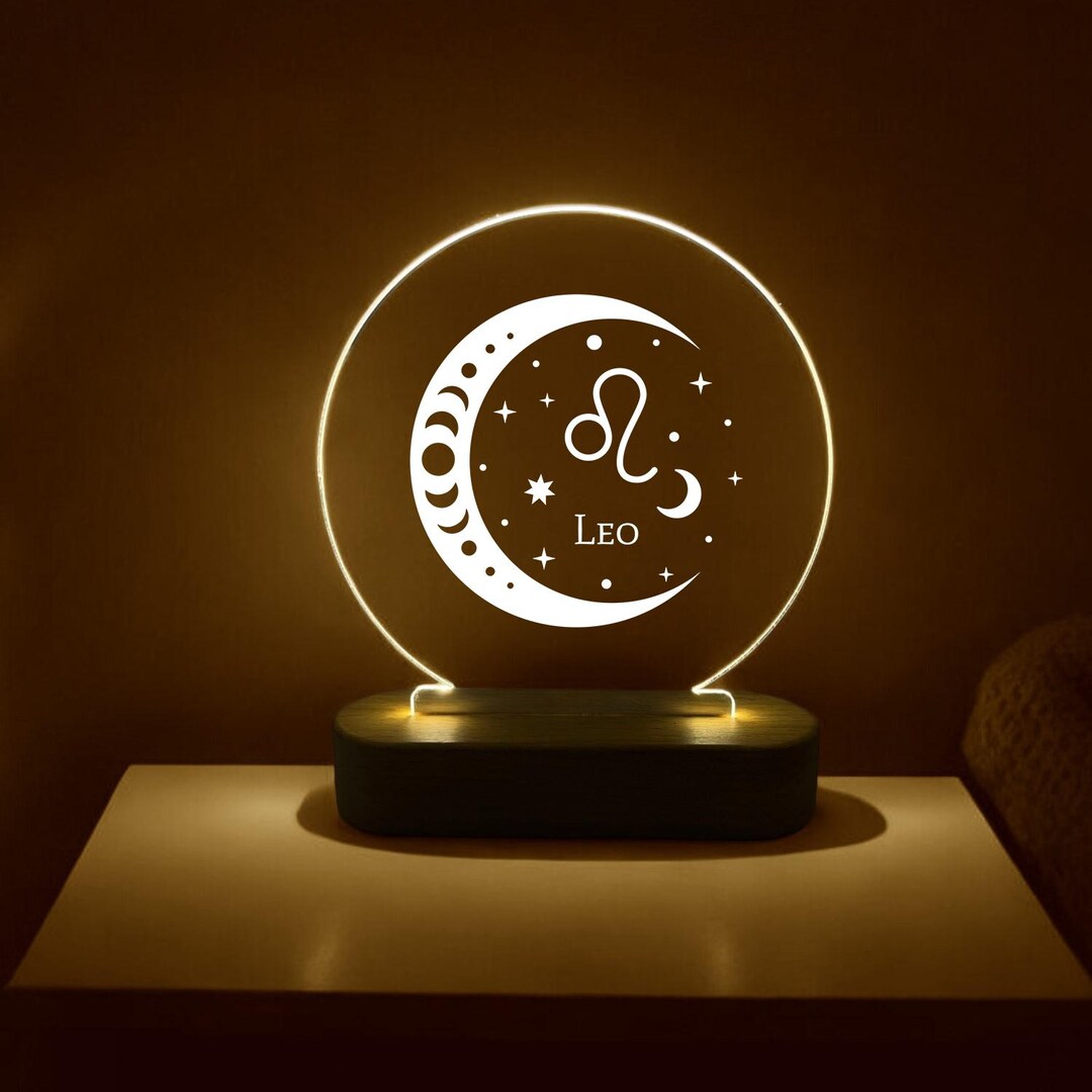 Leo Zodiac LED Light, Custom Acrylic Lamp for Leo Astrology Gift for ...