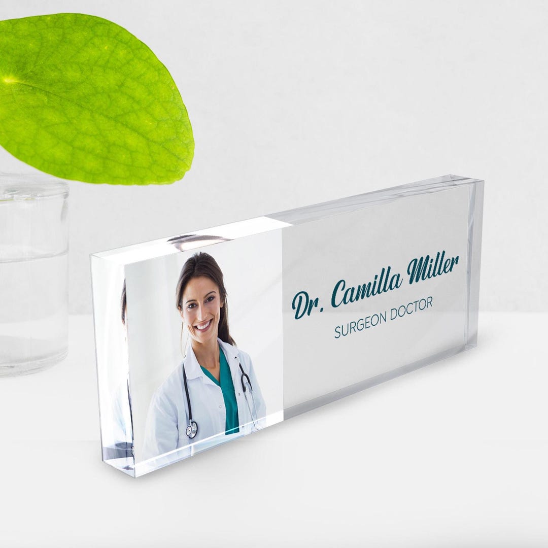 Desk Plaque, Acrylic Name Plate for Desk, Teacher Name Plate ...