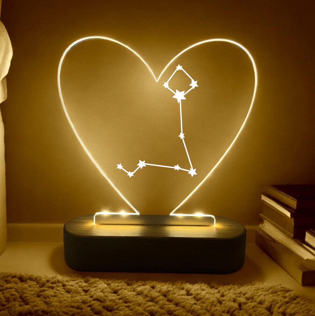 Pisces Astrology-inspired Heart Light, Romantic Custom Constellation ...