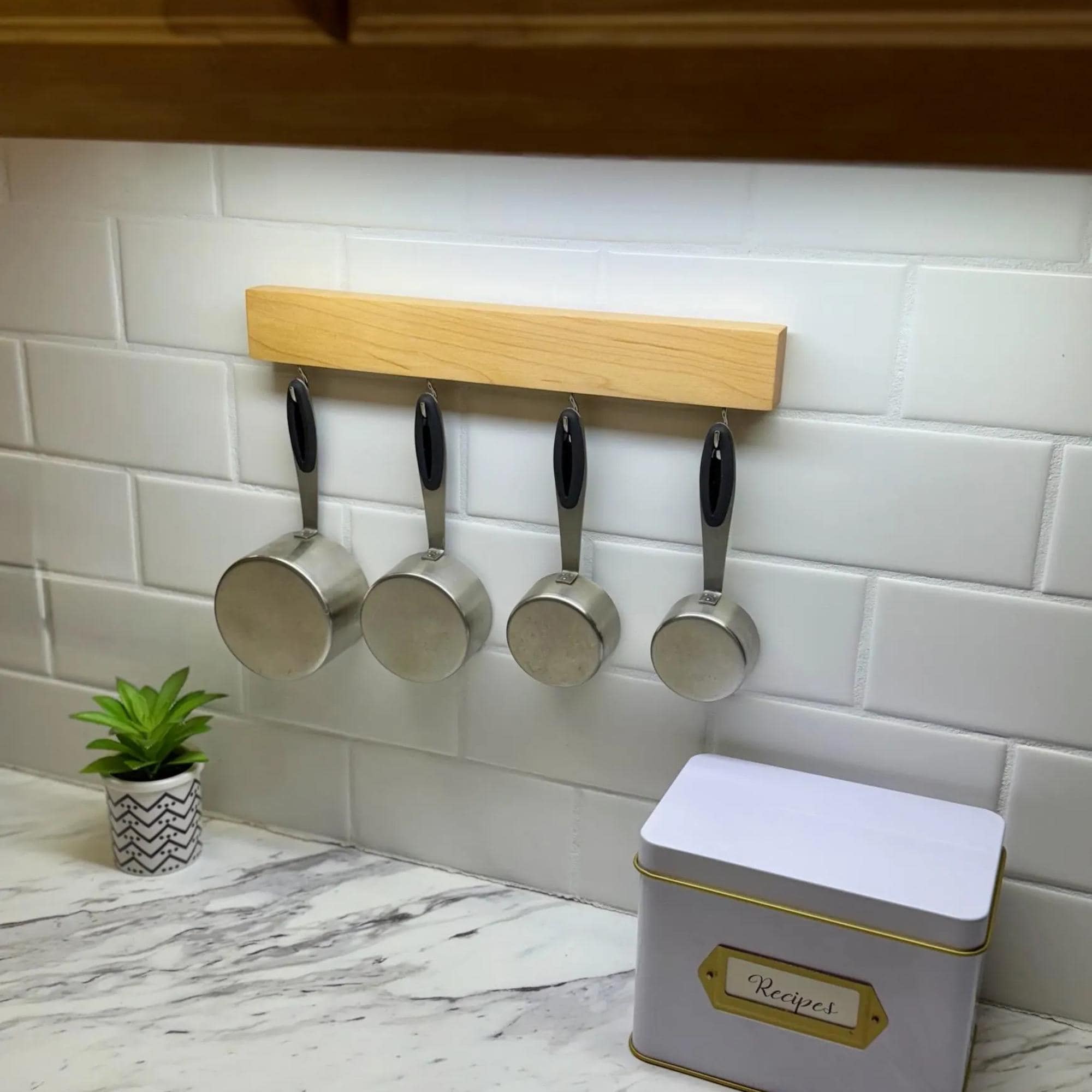 Measuring Cup Hanger Kitchen Organizer, Handcrafted Utensil Holder ...
