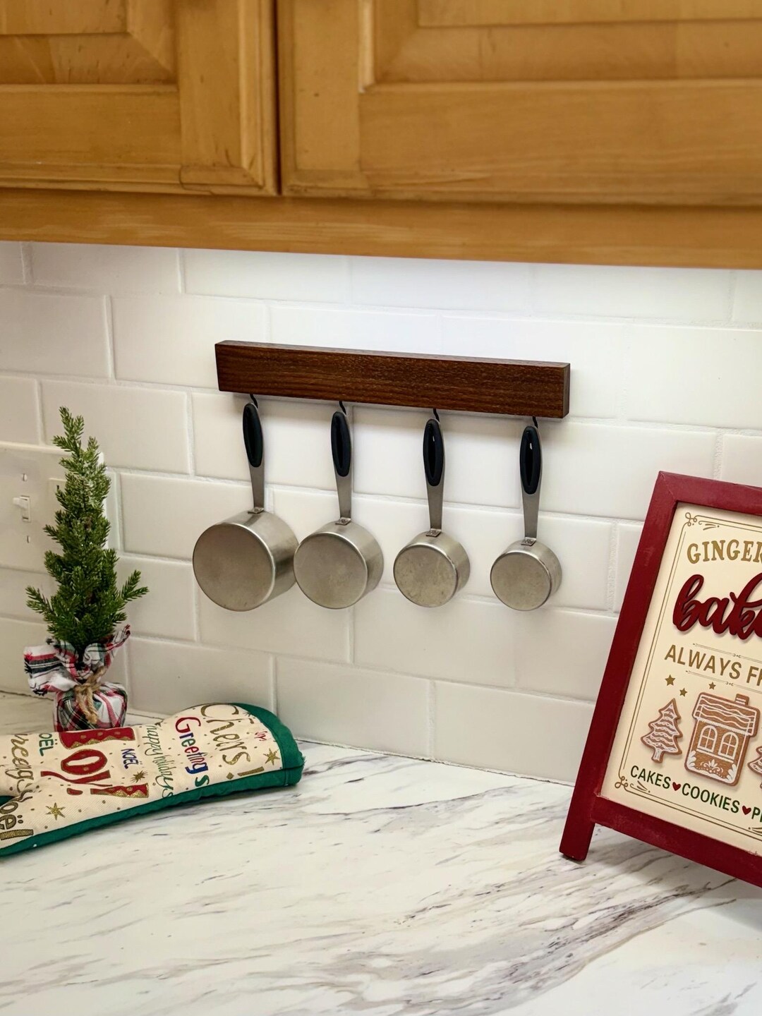 Measuring Cup Hanger Kitchen Organizer, Handcrafted Utensil Holder ...