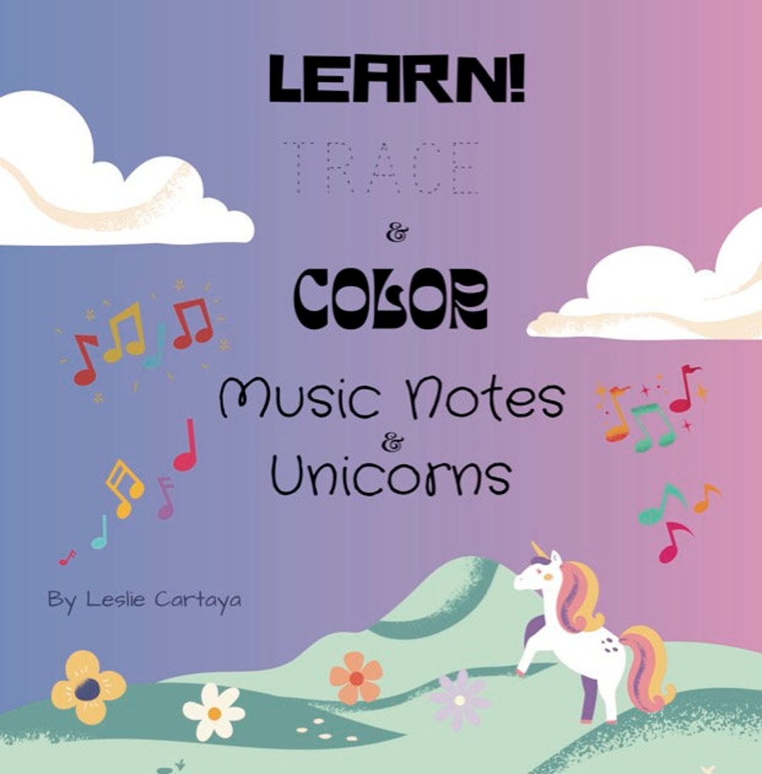 Learn! Trace Color Music Notes & Unicorns - Etsy