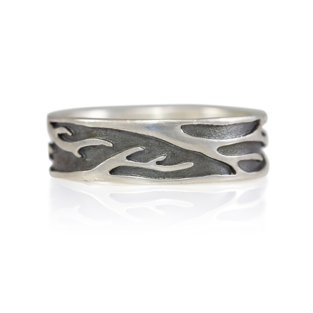 Silver Wide Tree Branch Band - Etsy