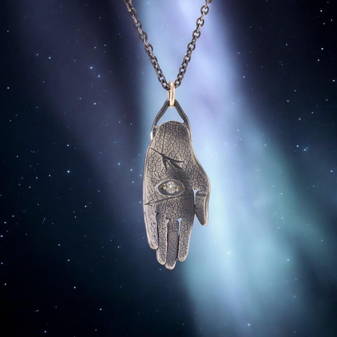 Mystical Diamond Necklace in Sterling Silver With Diamond, 14k Yellow ...
