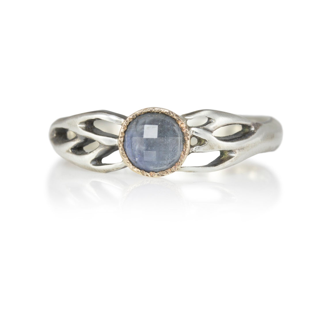 Montana Sapphire & Large Branch Ring, Nature-inspired Tree Engagement ...