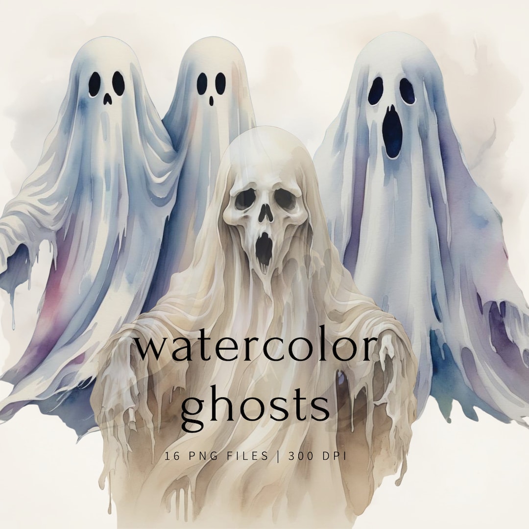 Watercolor Ghost Png | Halloween Clipart | Ghost Set | Aquarel ...