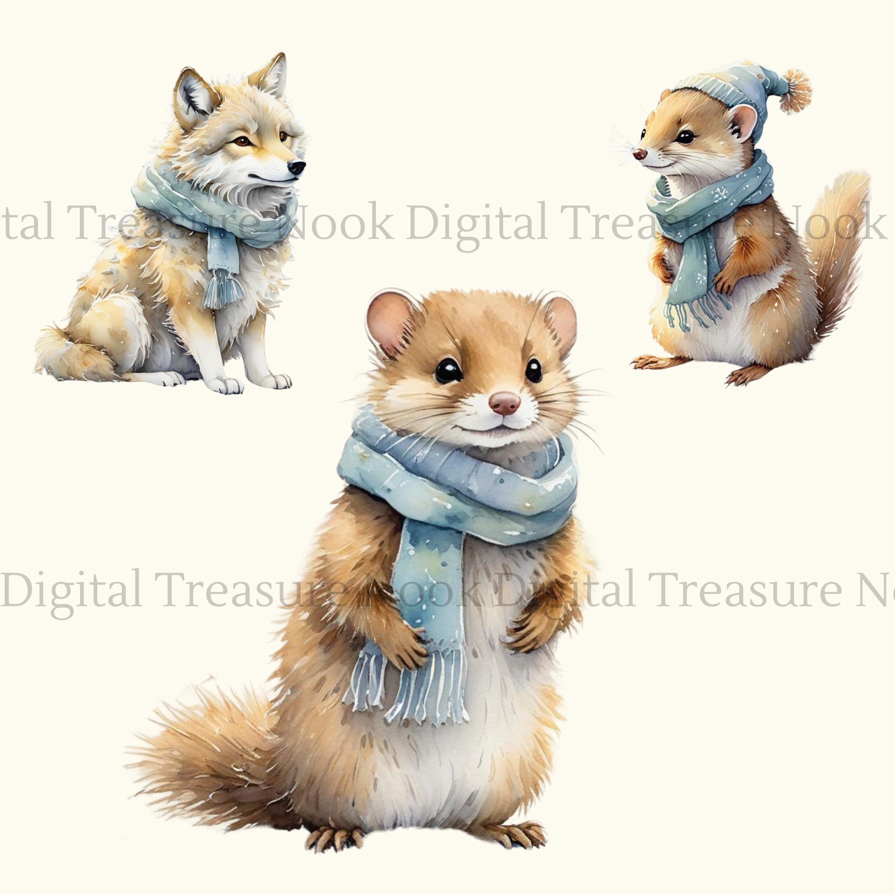 21 Winter Woodland Animals Clipart, Woodland Nursery, Boho Woodland ...