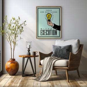 Ideas Without Execution Motivational Poster High-quality Wall Art ...