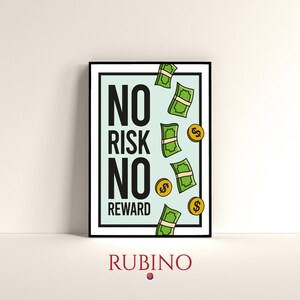No Risk No Reward Motivational Wall Art Entrepreneur Decor Success ...