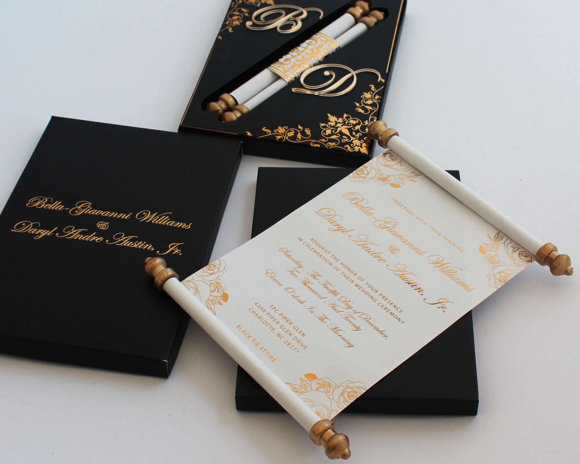 Customize Scroll Wedding Invitations, Luxury Wedding Invitation With ... Customize Scroll Wedding Invitations, Luxury Wedding Invitation With ...