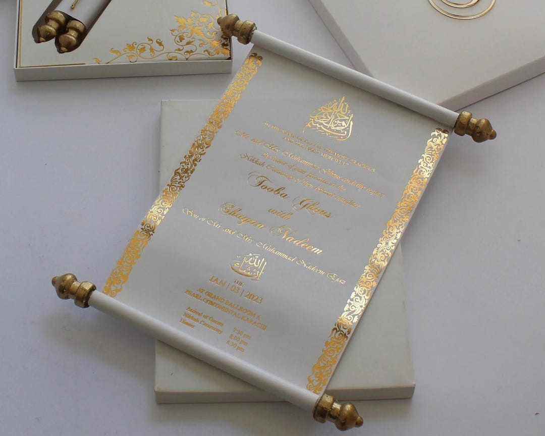 Scroll Wedding Invitation, Scroll Cards, Anniversary Engagement Party ...