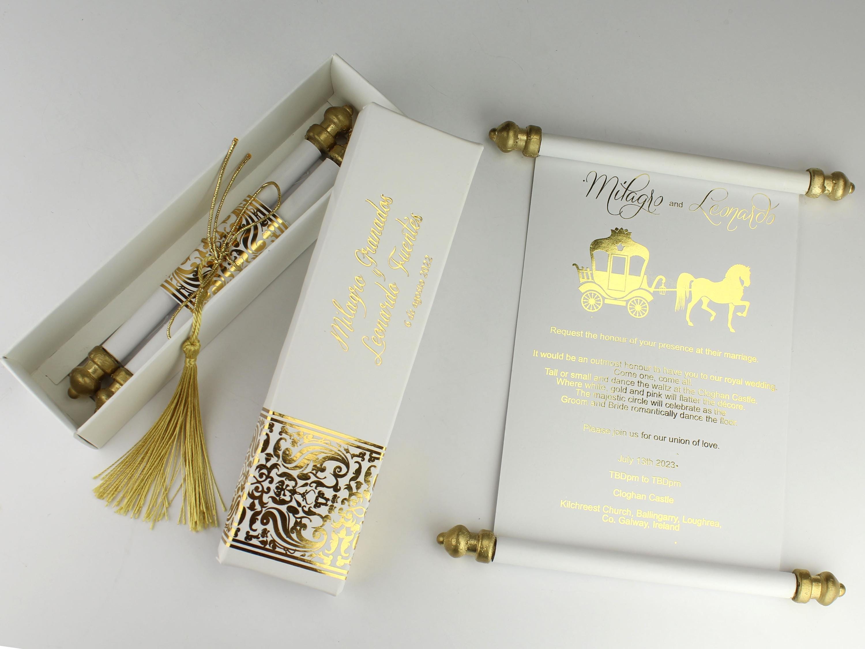 Luxury Scroll Wedding Invitation With Foil & Keepsake Box - Etsy