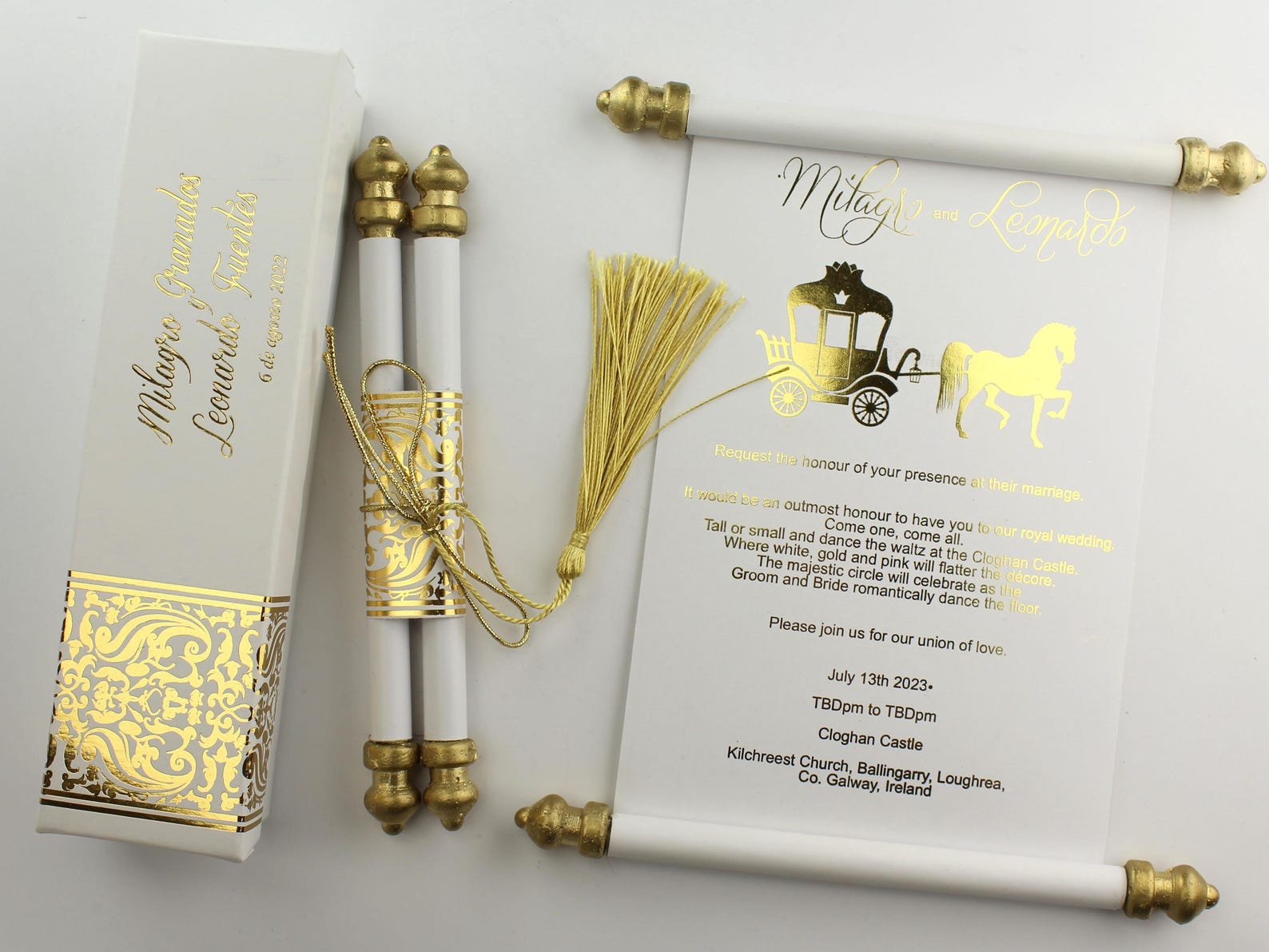 Luxury Scroll Wedding Invitation With Foil & Keepsake Box - Etsy